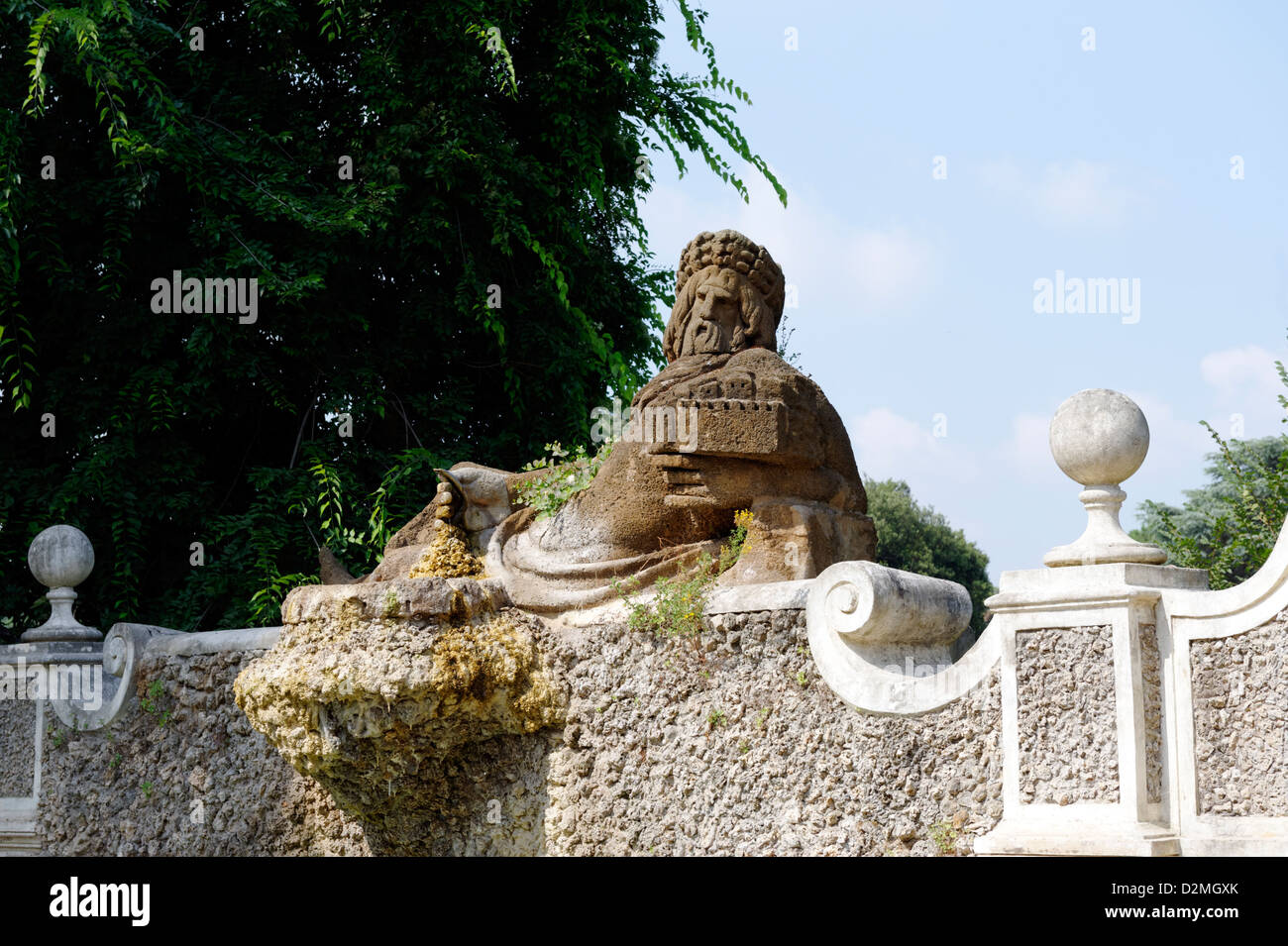 Rome. Italy. View of the Fontana del Tevere o del Gigante at the Villa ...