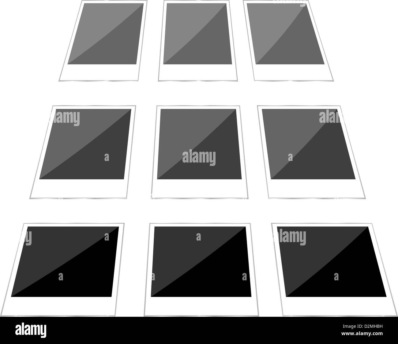 Collage of blank instant images. photo frame set Stock Photo - Alamy