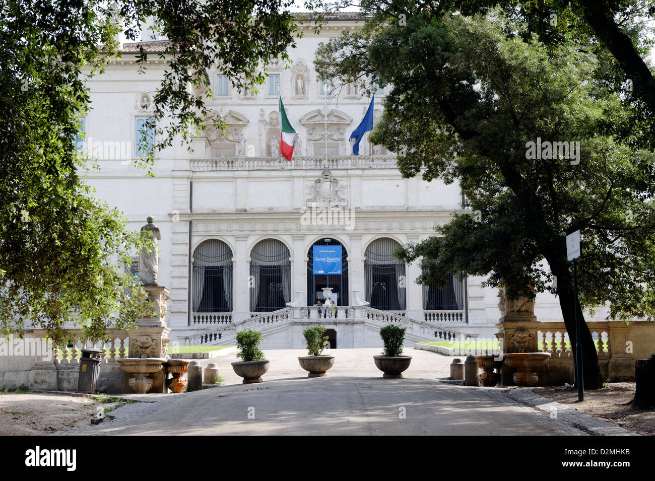 Rome. Italy. View of the front façade (south) of the 17th century ...