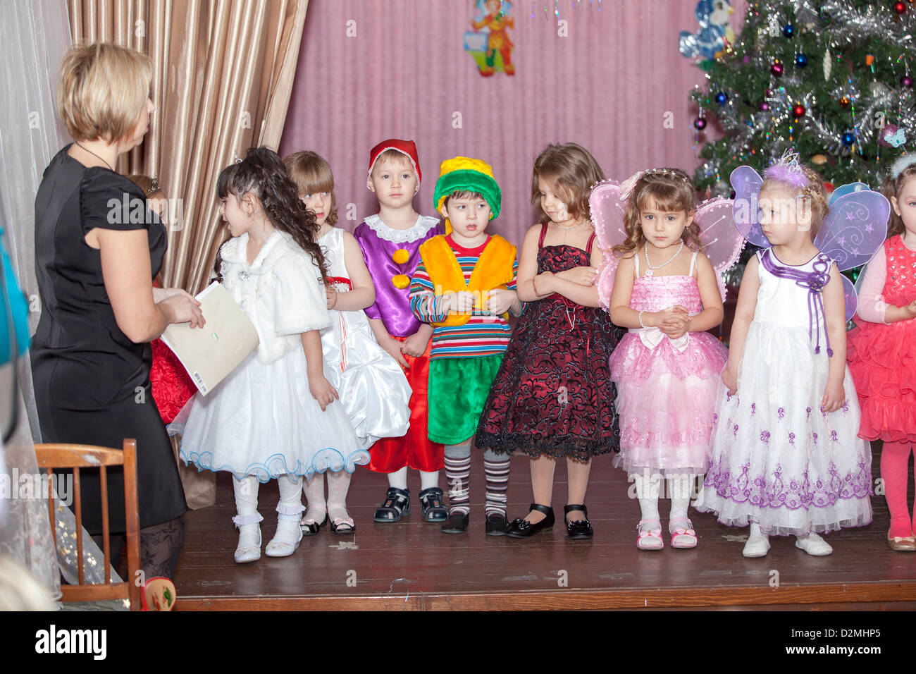 Reportage photos from Russian children kindergarten. Kids and parents ...