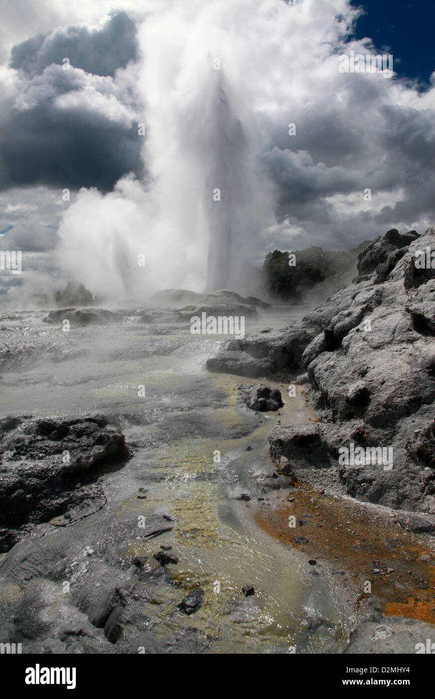 A thermal geyser erupts into the sky Stock Photo - Alamy