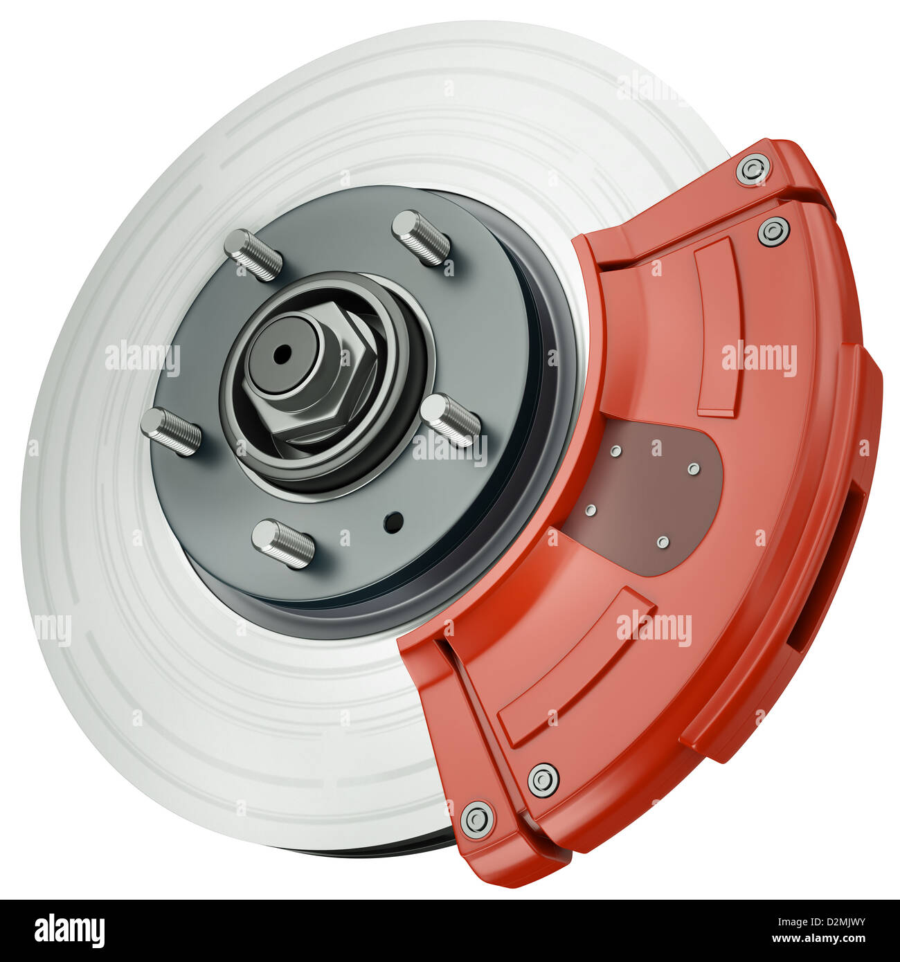 Car disc brake isolated on a white background. 3D render Stock Photo ...