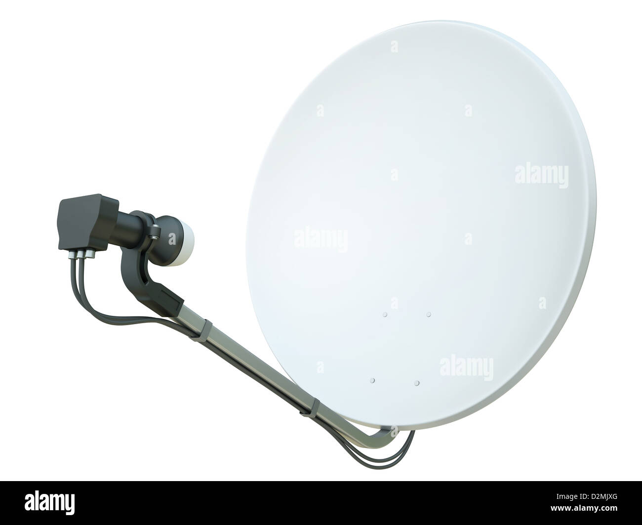 White satellite dish isolated on a white background. 3D render Stock ...