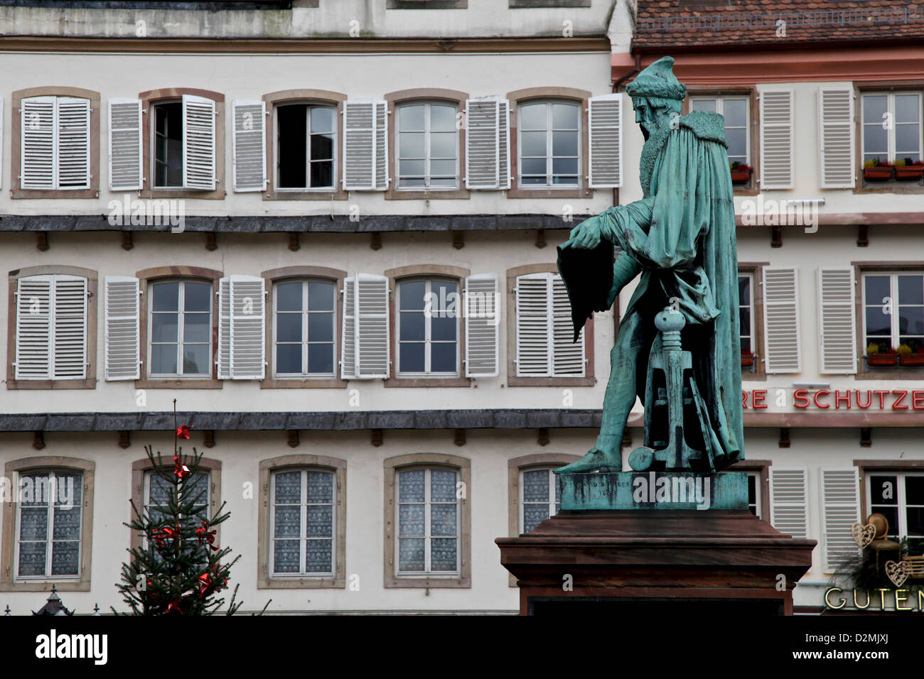 A statue of Johannes Gutenberg in central Strasbourg Stock Photo - Alamy