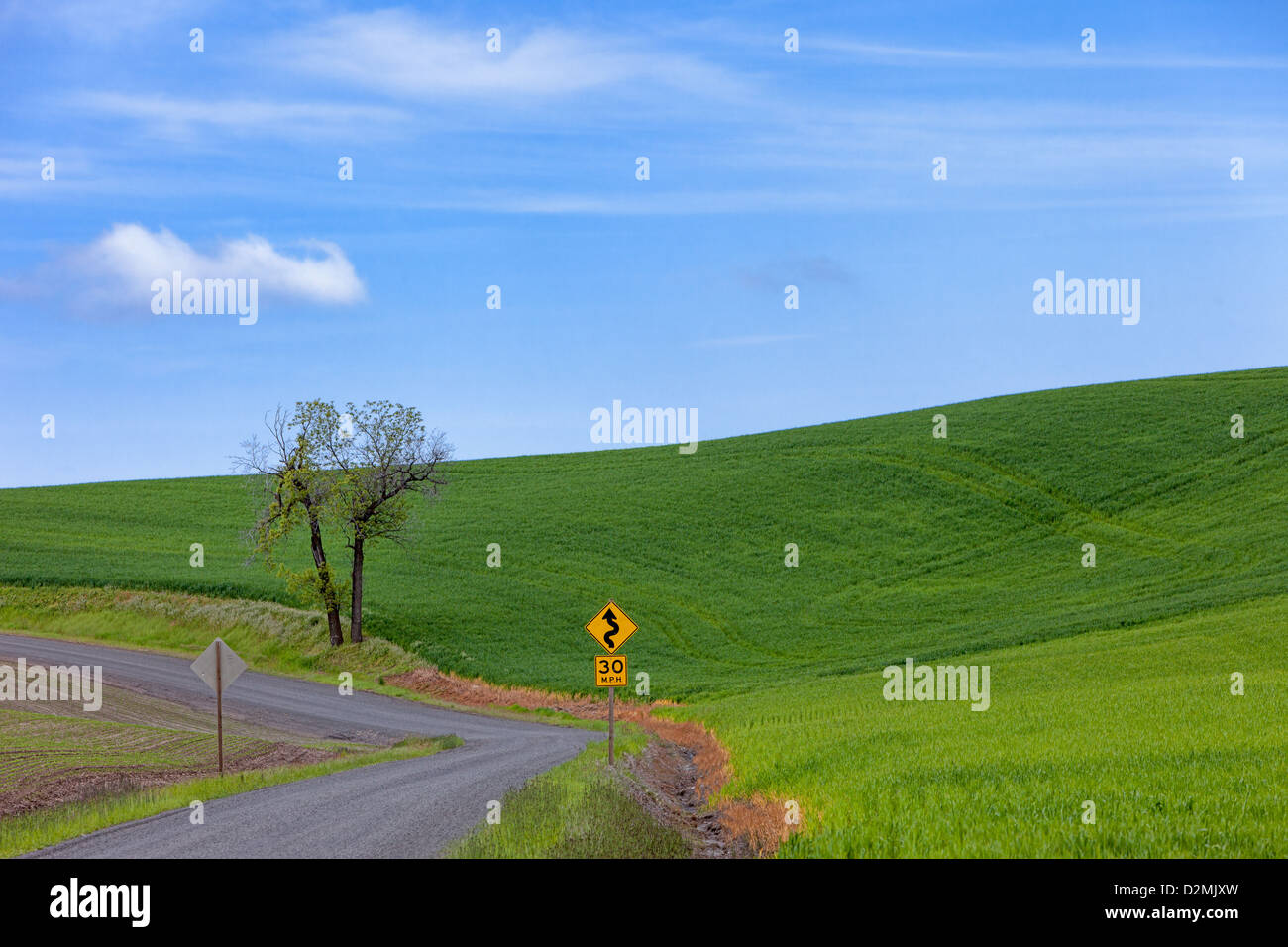 Country Road Curve in Palouse Stock Photo - Alamy
