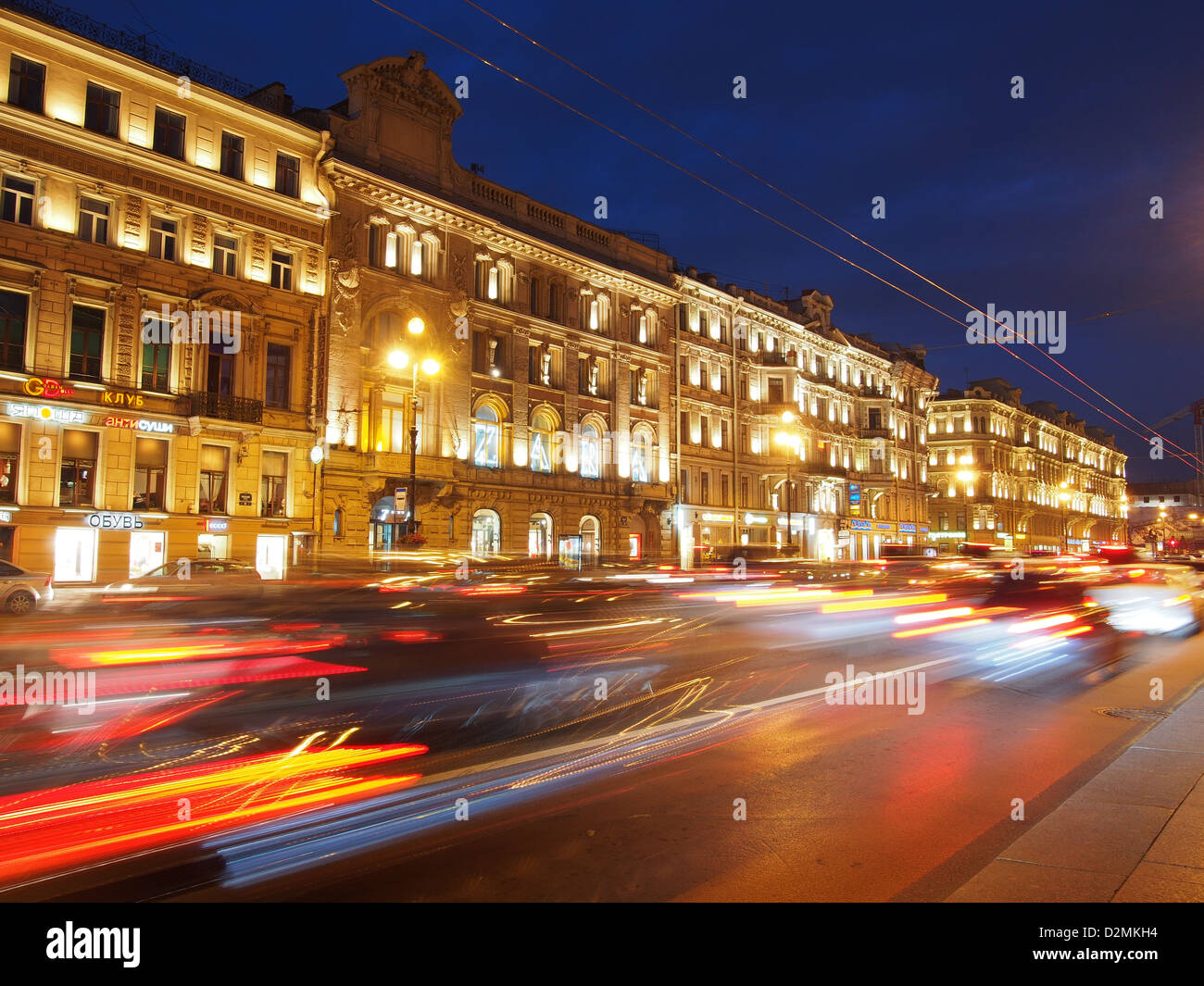 White Nights in St. Petersburg, Russia - The Nevsky Prospekt Stock ...