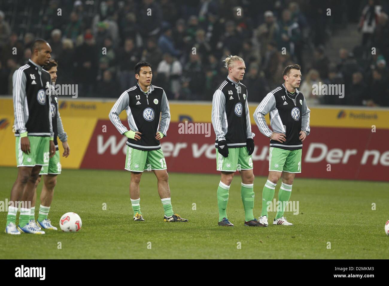 (L-R) Makoto Hasebe, Simon Kjear, Ivica Olic (Wolfsburg), NOVEMBER 28 ...