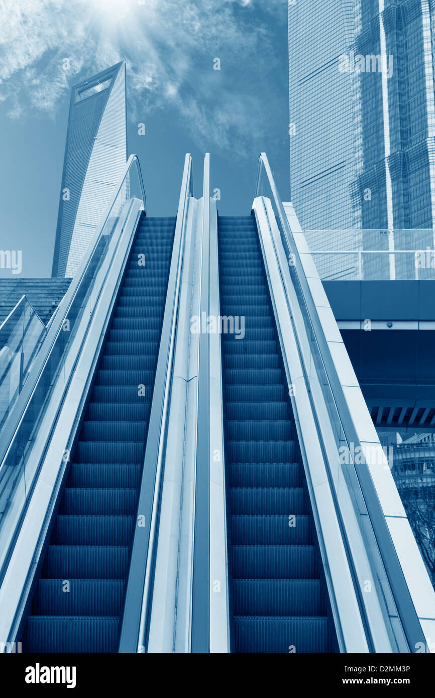 escalator to the sky, urban fantasy landscape,abstract expression Stock ...