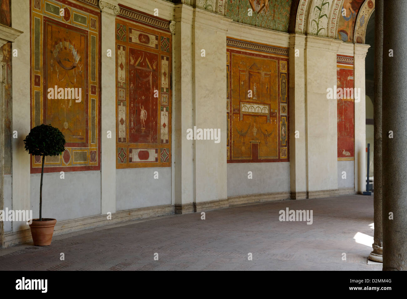 Villa Giulia. Rome. Italy. Section of the elaborate decoration that ...