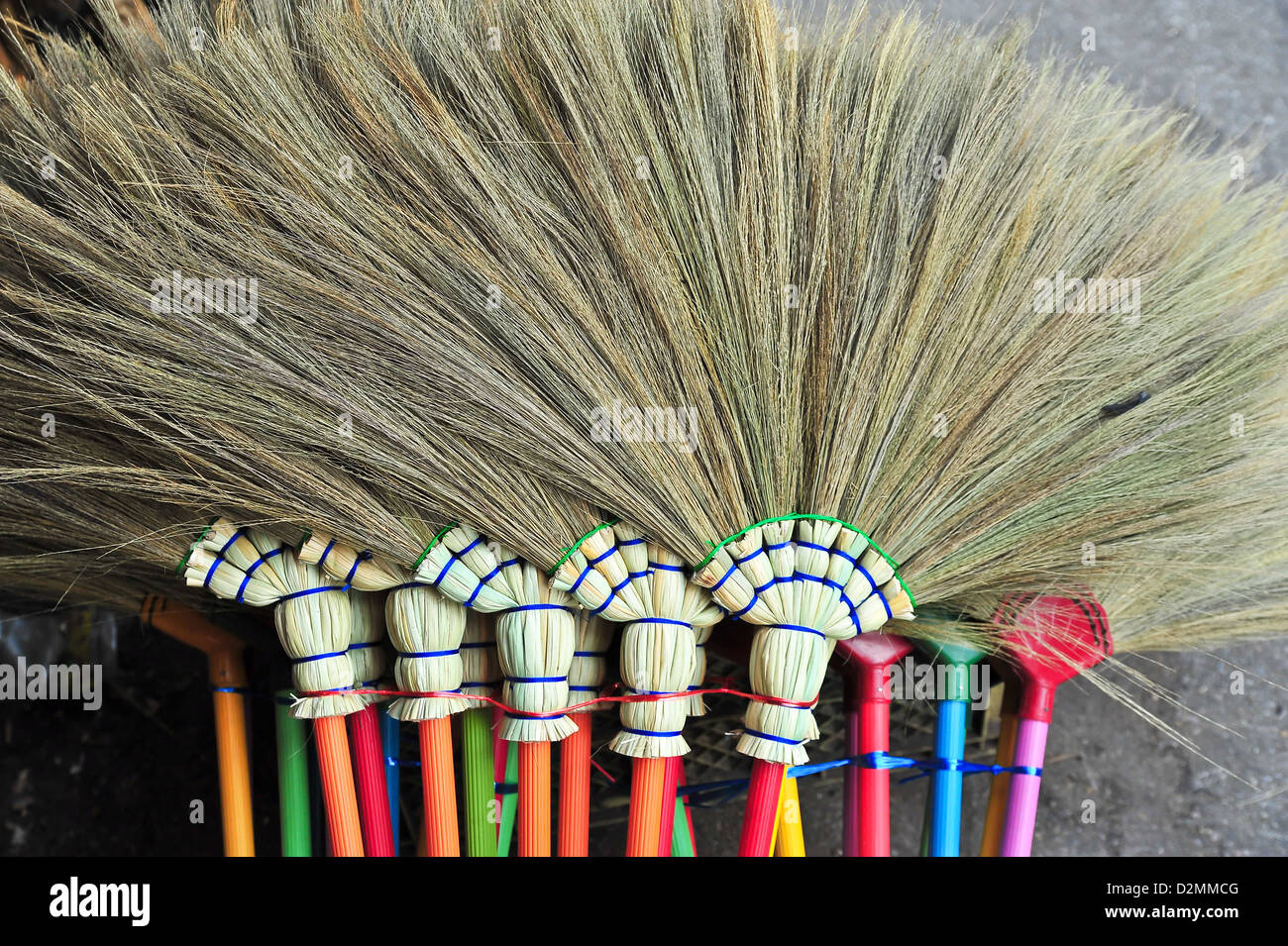 The besom made from dry grass Stock Photo - Alamy