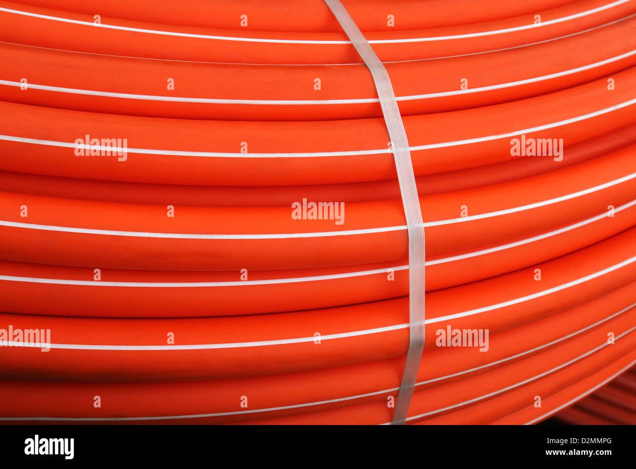 Close-up of a roll of plastic pipe, Mysore, Karnataka, India Stock ...