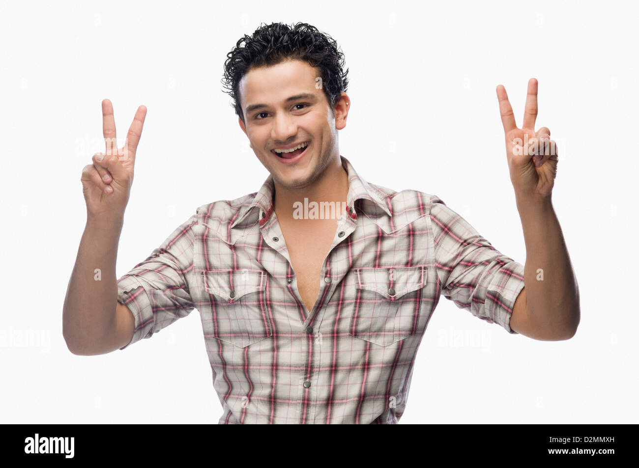 Victory sign young adult hi-res stock photography and images - Alamy