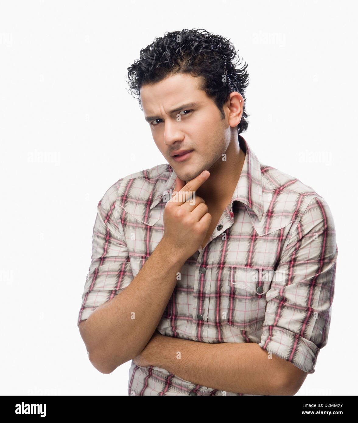 Portrait of a man thinking Stock Photo - Alamy