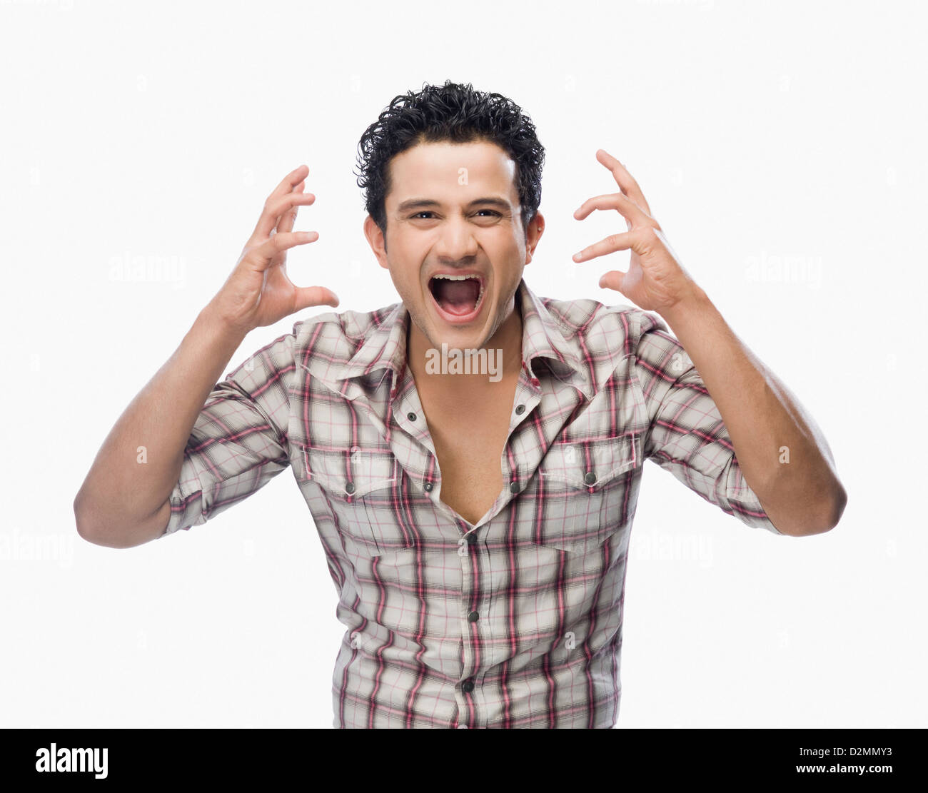 Portrait of a man screaming Stock Photo - Alamy