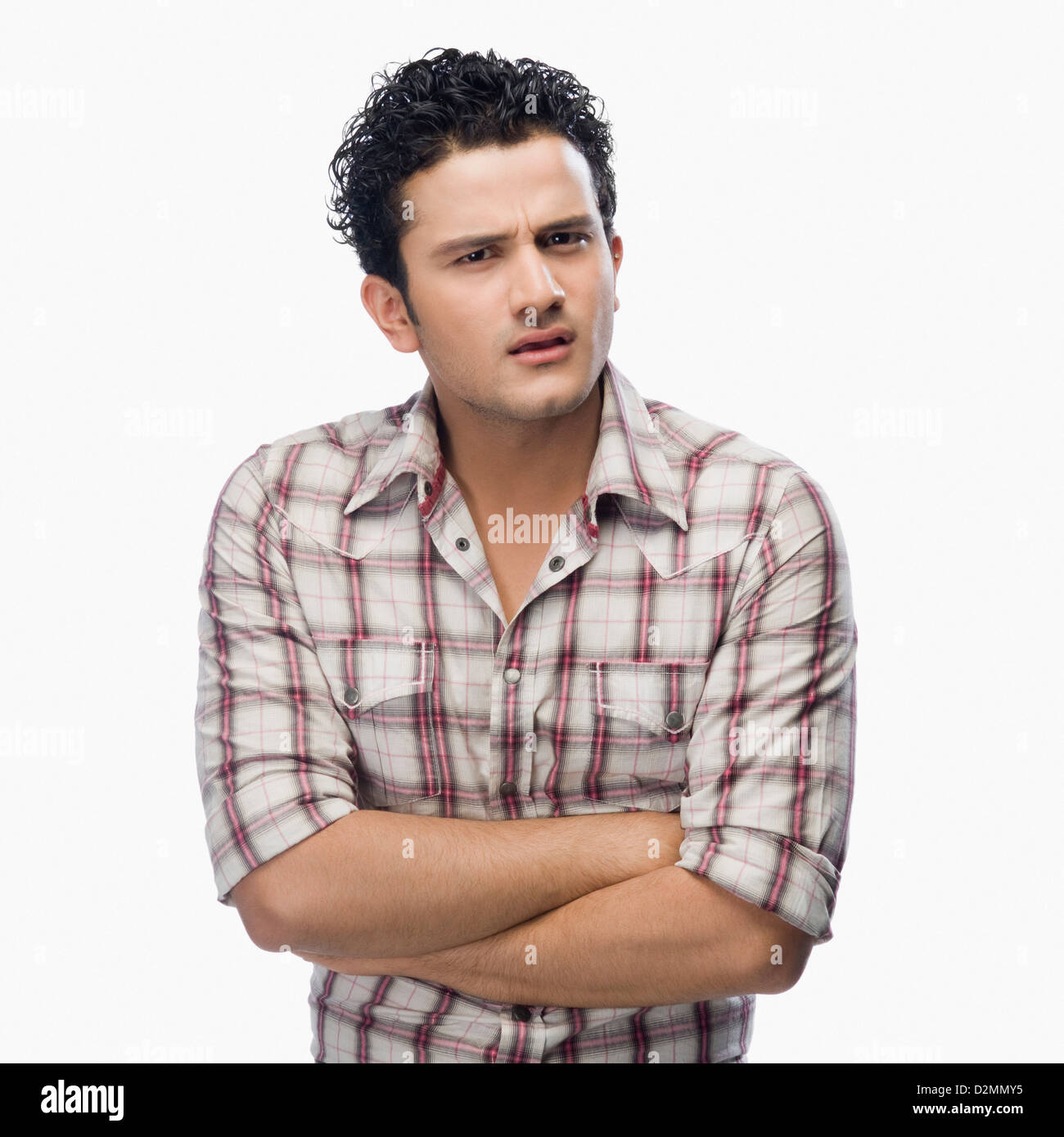 Portrait of a man looking confused Stock Photo - Alamy
