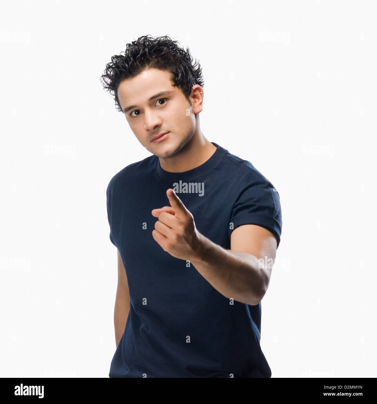 Portrait of an angry man pointing his finger Stock Photo - Alamy