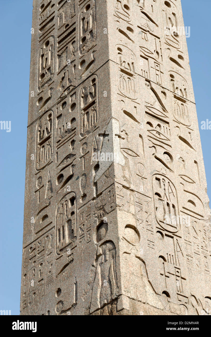 Rome. Italy. Close-up view of the carvings or hieroglyphics of the ...