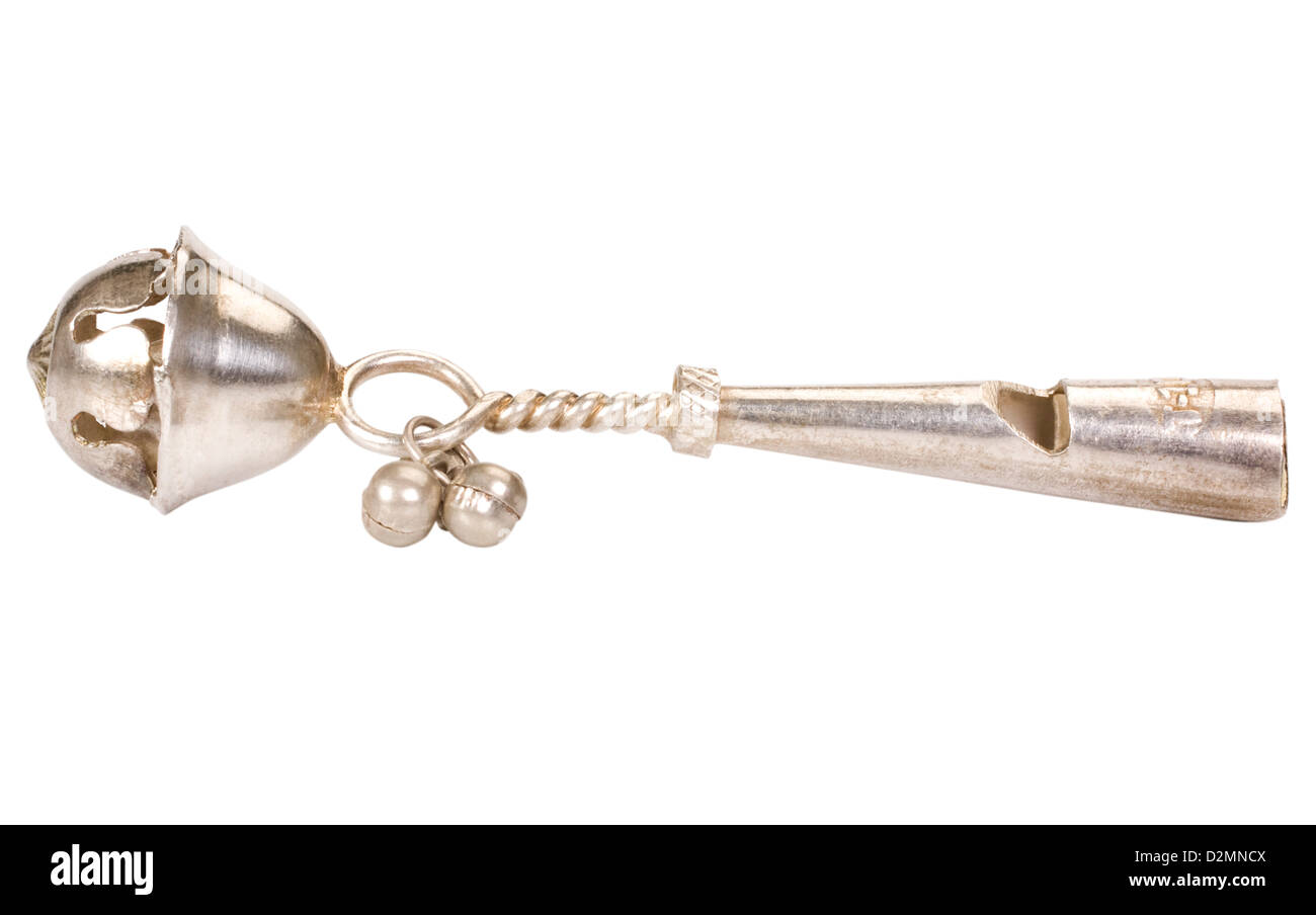 Silver baby rattle hi-res stock photography and images - Alamy