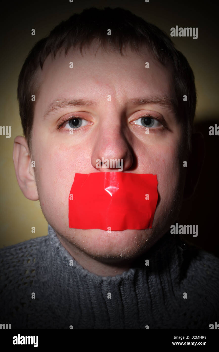 Freedom of speech tape mouth hi-res stock photography and images - Alamy