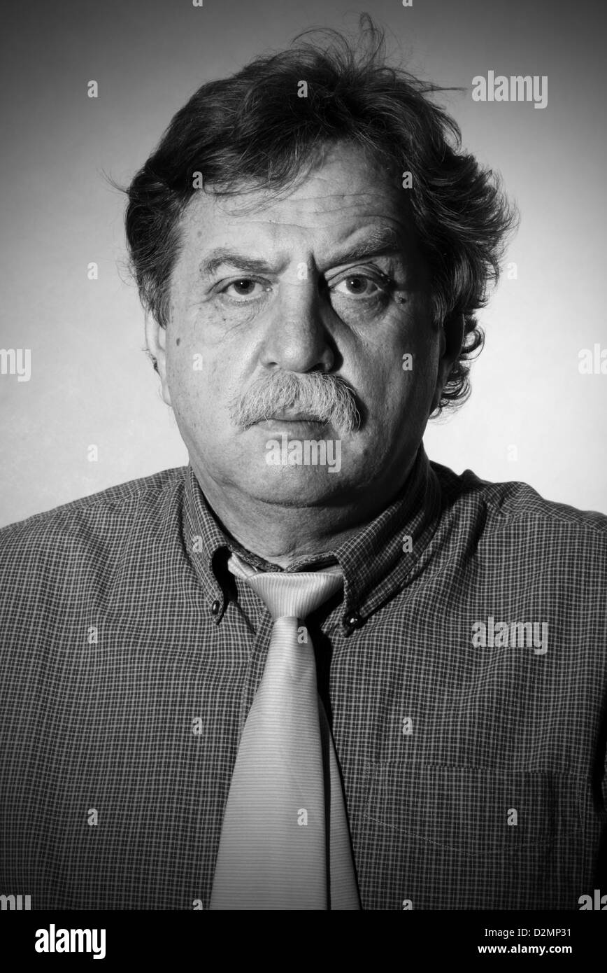 Handsome middle age business man, black and white Stock Photo - Alamy