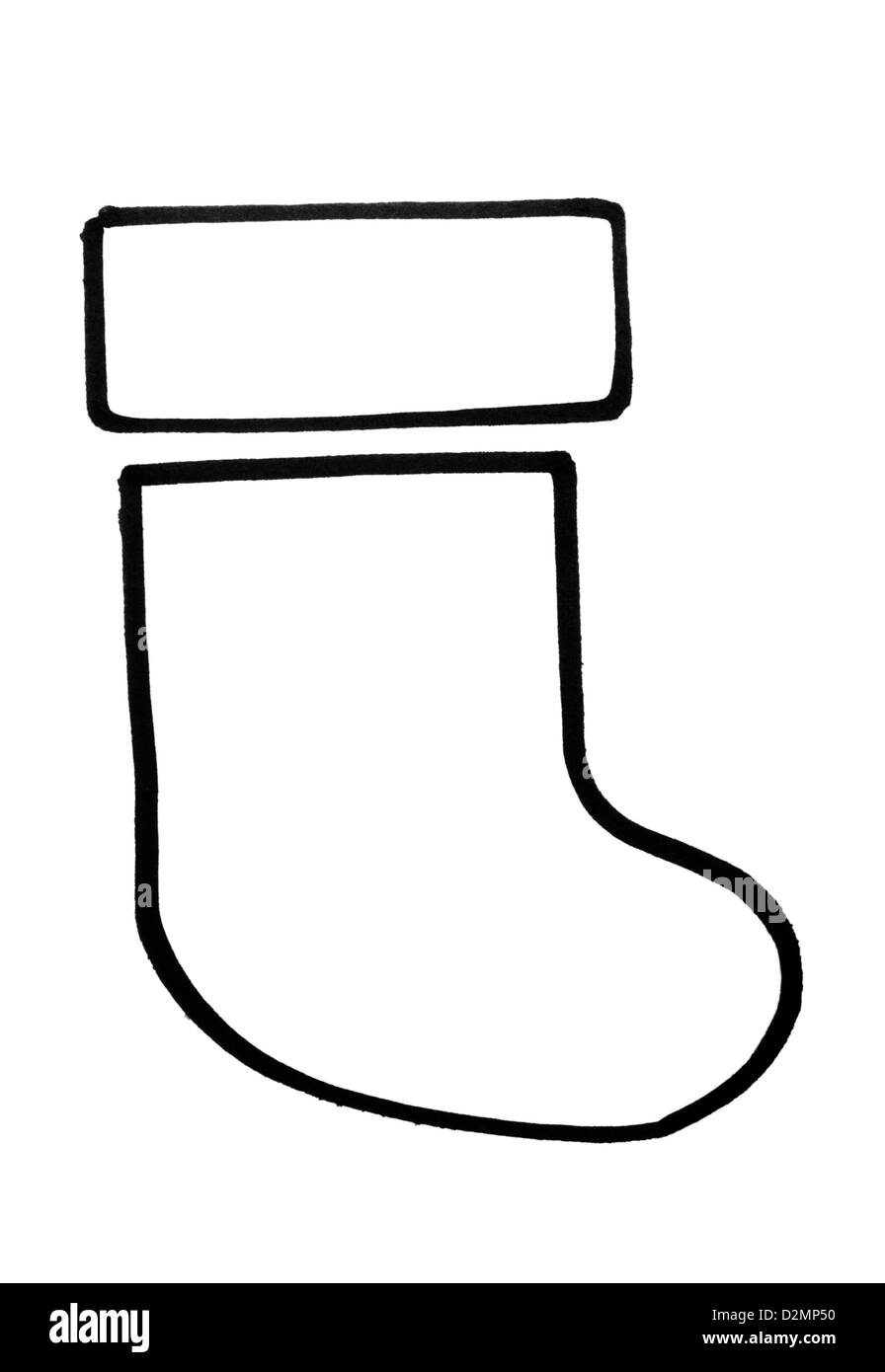 Outline of a Christmas stocking Stock Photo - Alamy