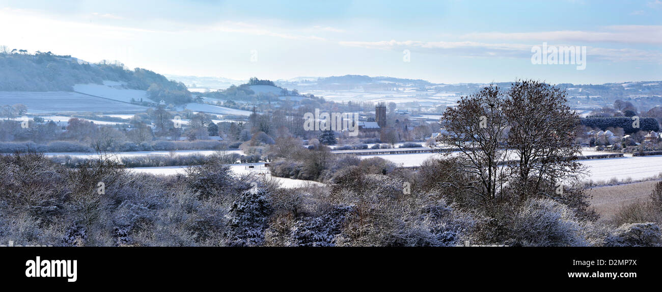 View of Norton Sub-Hamdon from ham hill Stock Photo - Alamy