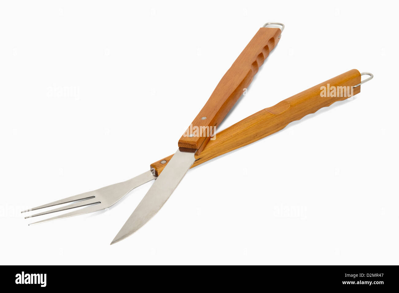 Close-up of a kitchen knife with fork Stock Photo - Alamy