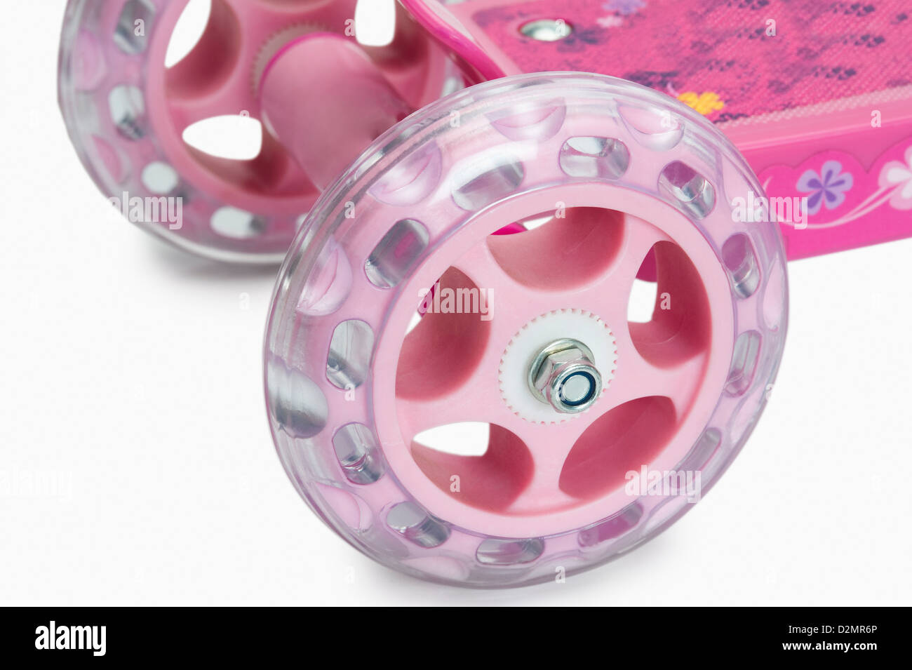 Detail of the wheel of a push scooter Stock Photo - Alamy