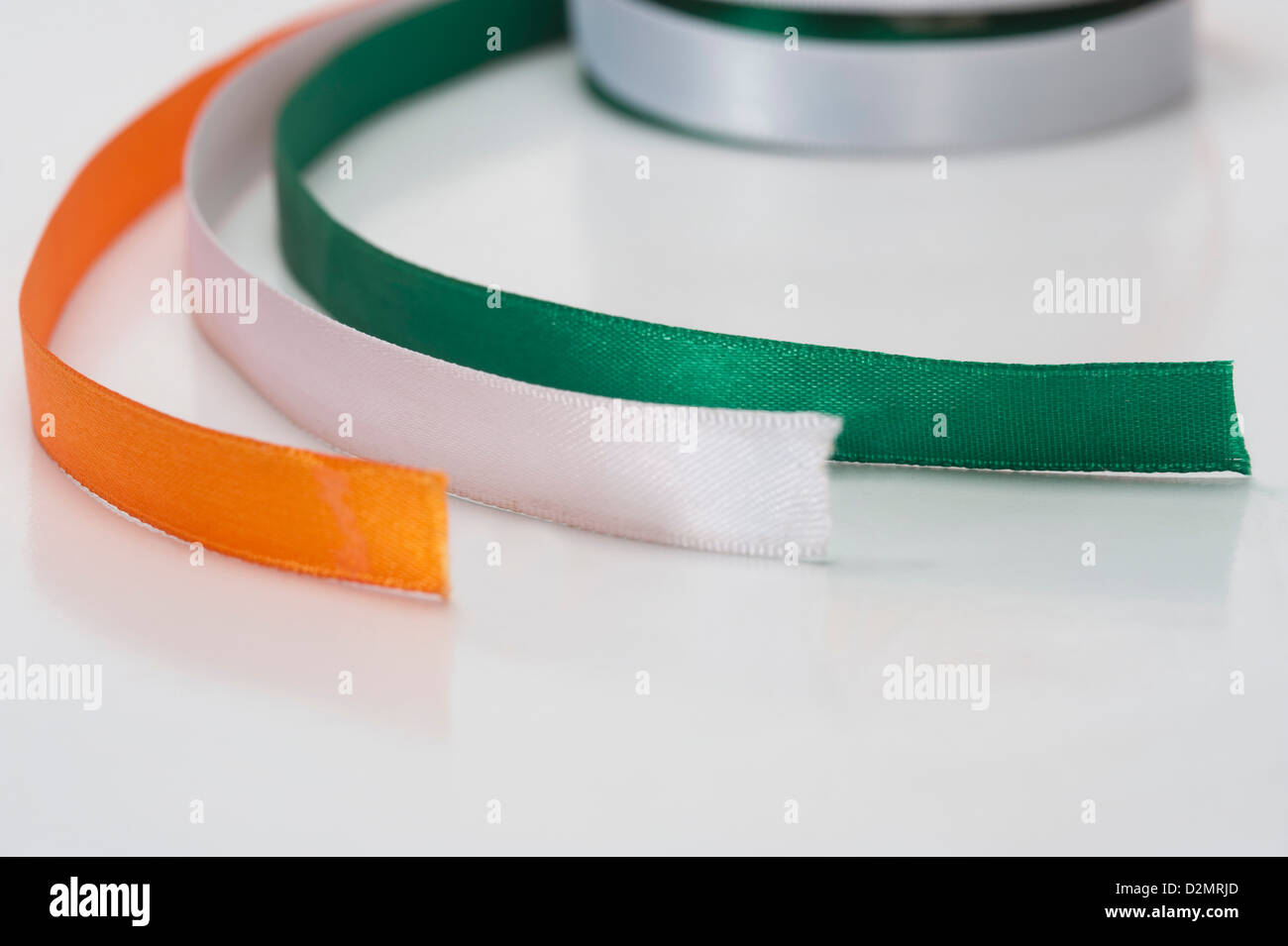 Ribbons representing Indian flag colors Stock Photo - Alamy