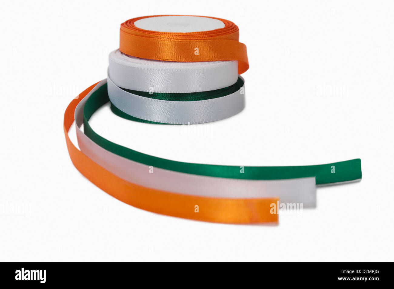 Ribbons representing Indian flag colors Stock Photo - Alamy