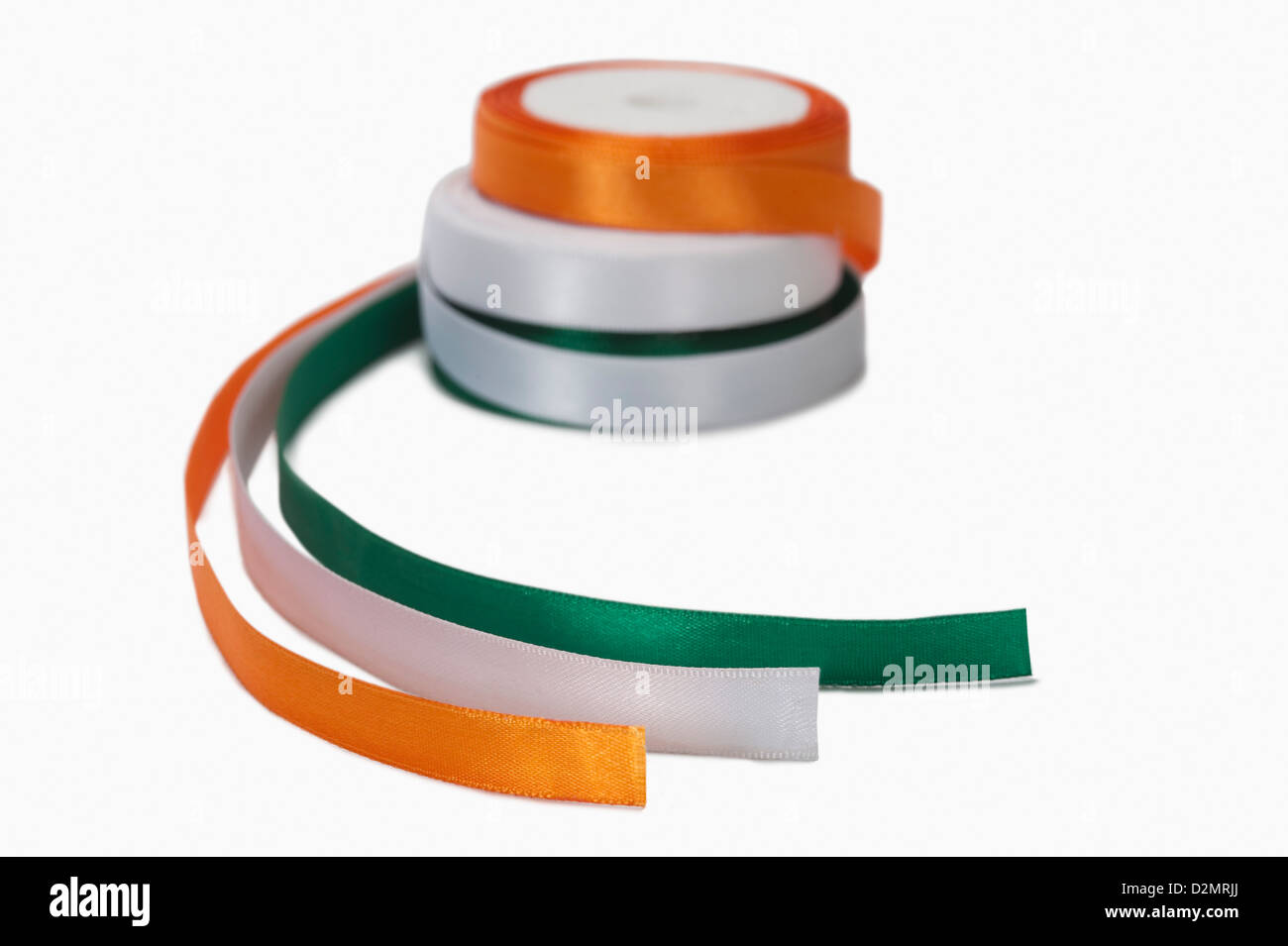 Ribbons representing Indian flag colors Stock Photo - Alamy