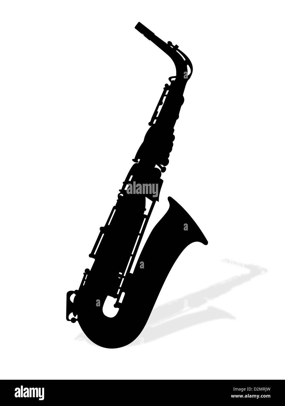 Illustration of saxophone with shadow Stock Photo - Alamy