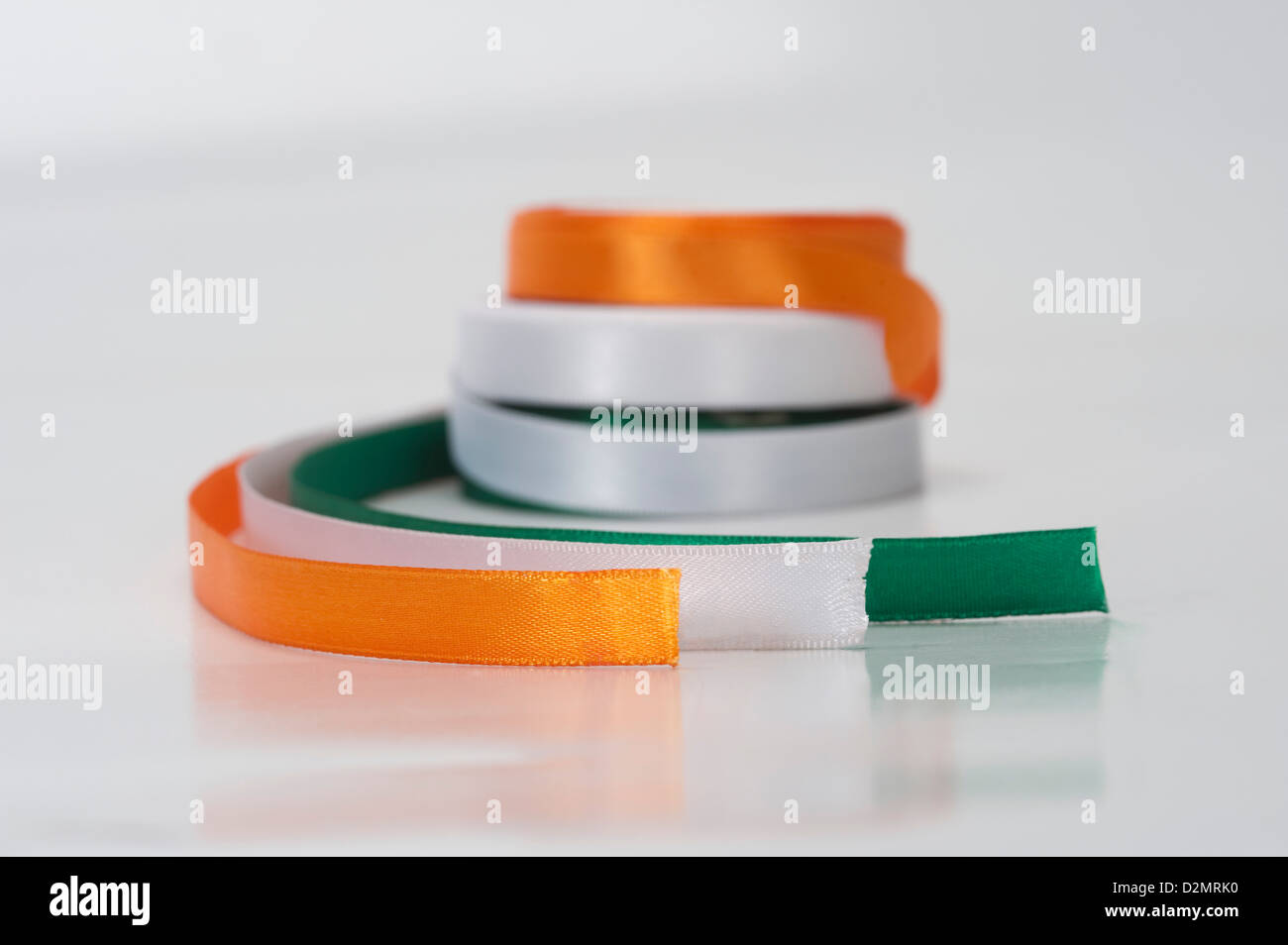 Ribbons representing Indian flag colors Stock Photo - Alamy