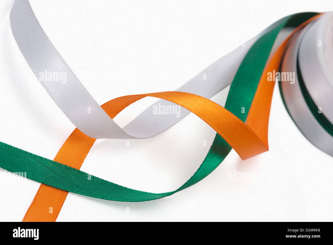Ribbons representing Indian flag colors Stock Photo - Alamy