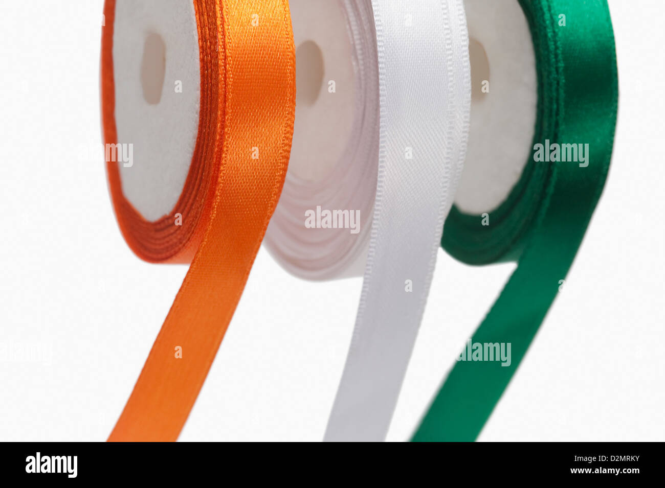 Ribbons representing Indian flag colors Stock Photo - Alamy