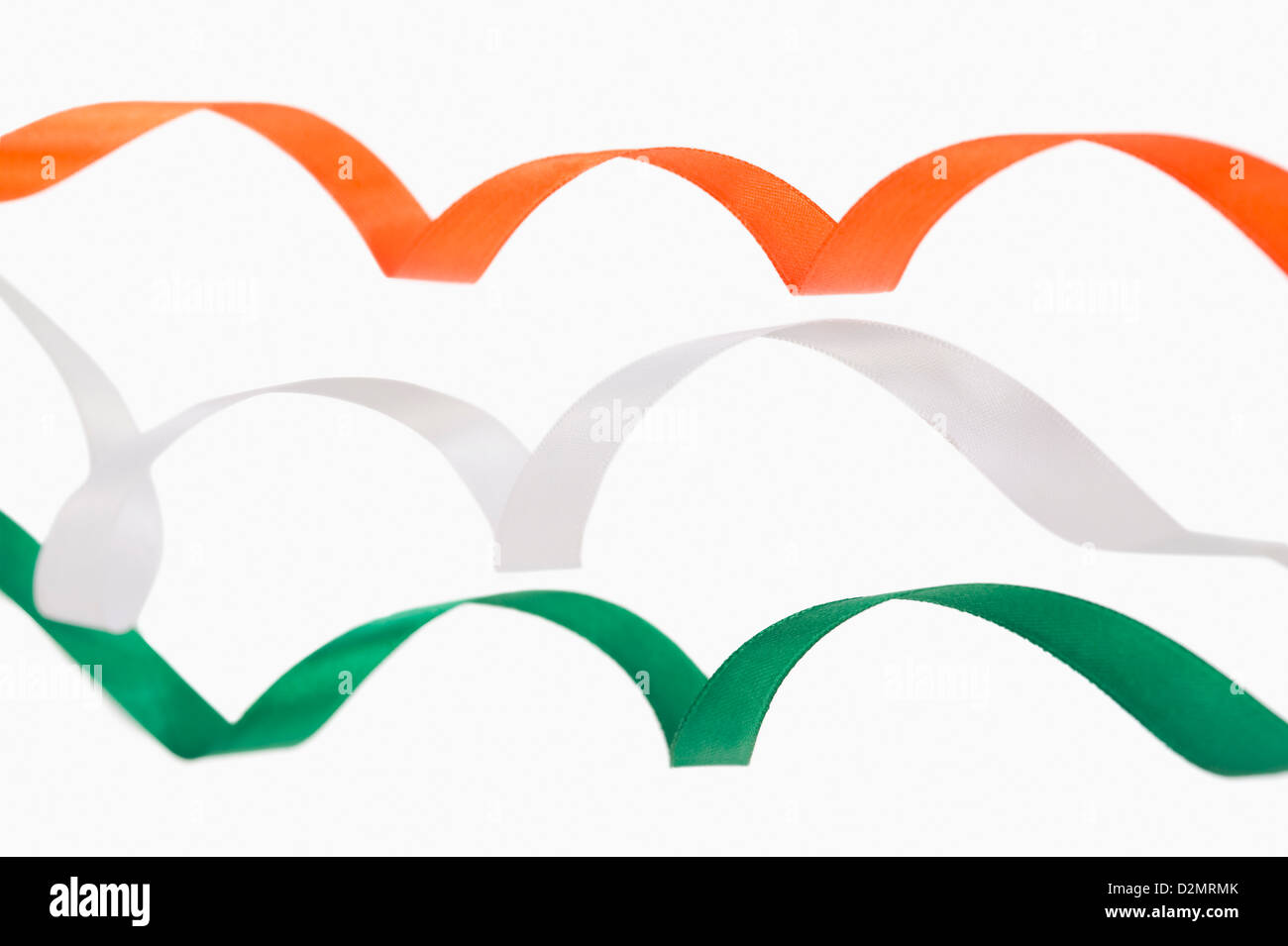 Ribbons representing Indian flag colors Stock Photo - Alamy