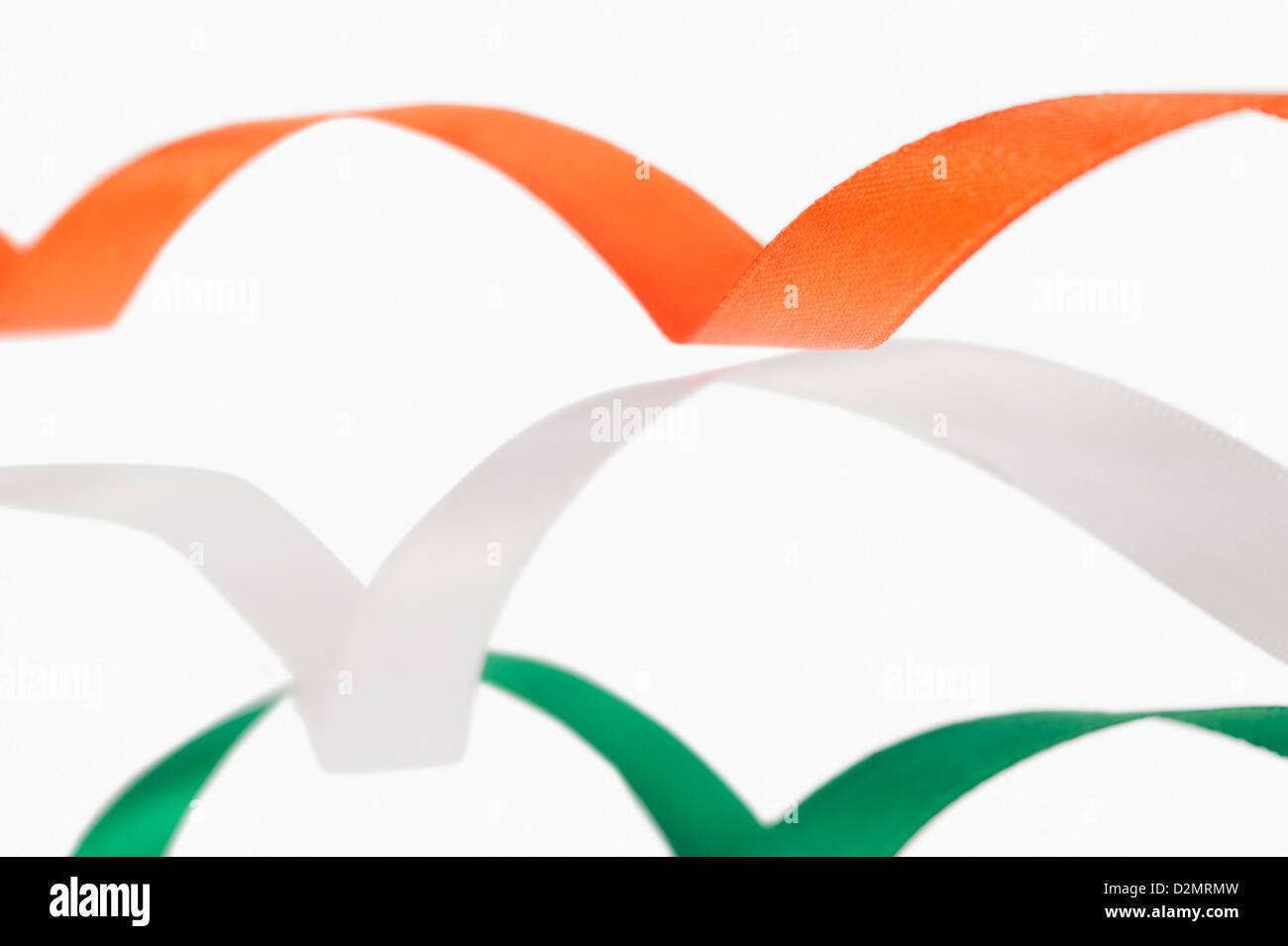 Ribbons representing Indian flag colors Stock Photo - Alamy