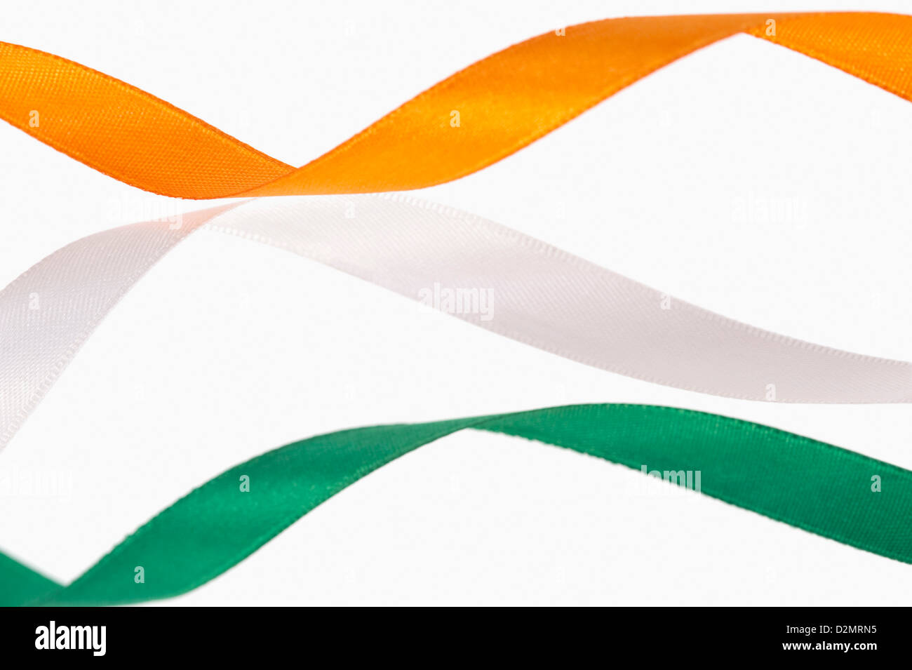 Ribbons representing Indian flag colors Stock Photo - Alamy