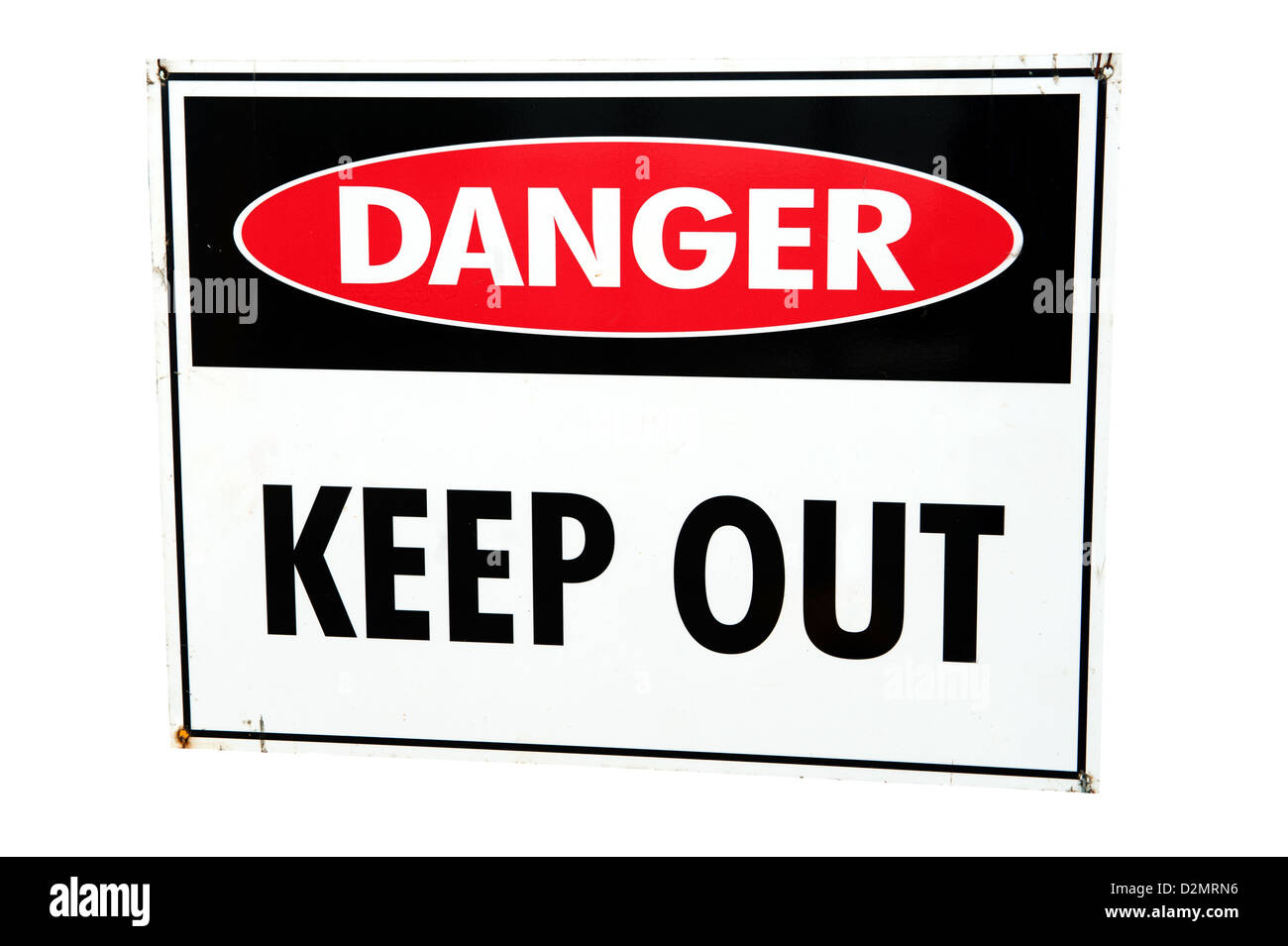 Danger sign on white background Stock Photo - Alamy
