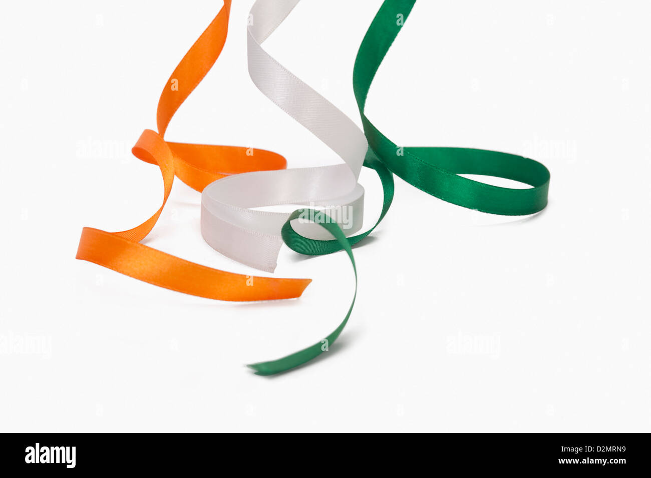 Ribbons representing Indian flag colors Stock Photo - Alamy