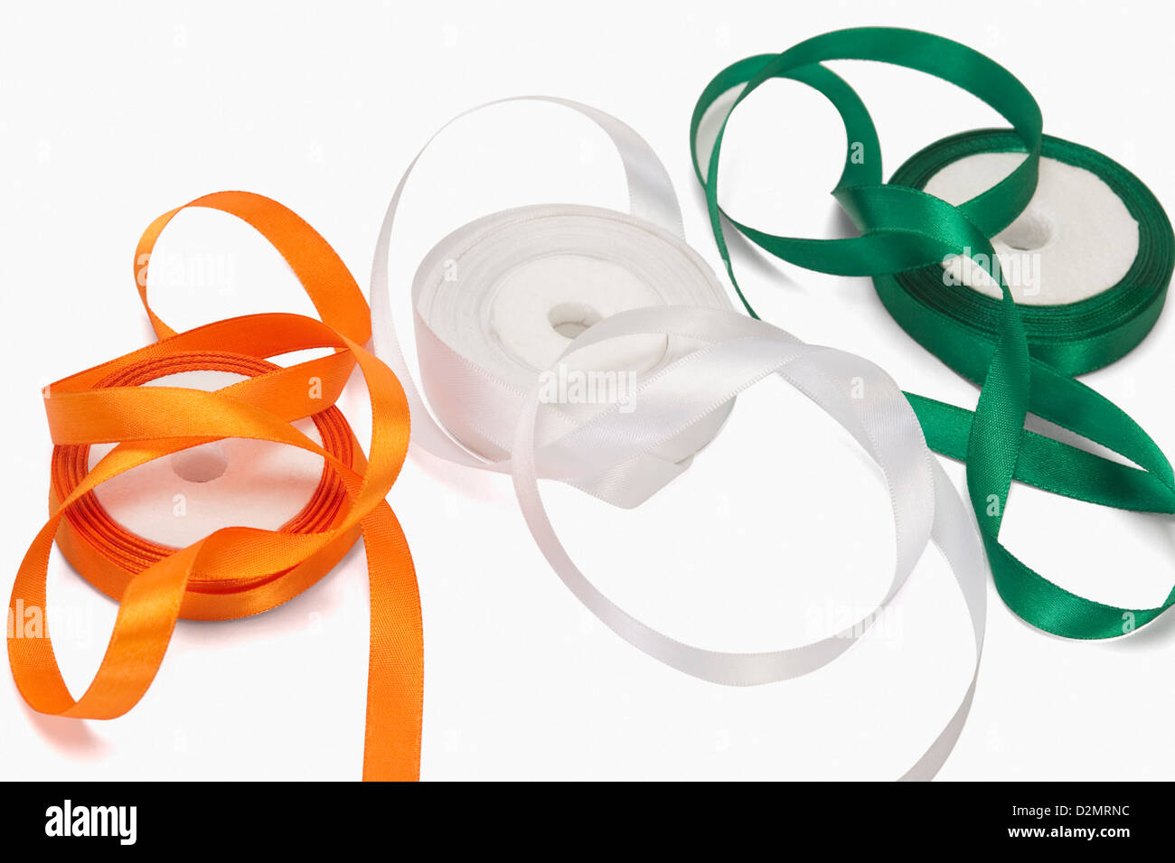 Ribbons representing Indian flag colors Stock Photo - Alamy