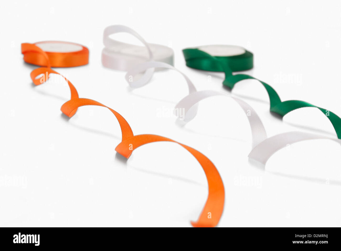 Ribbons representing Indian flag colors Stock Photo - Alamy