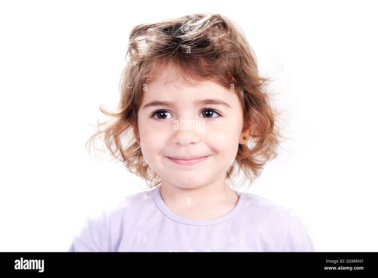 Little girl on a white background Stock Photo - Alamy