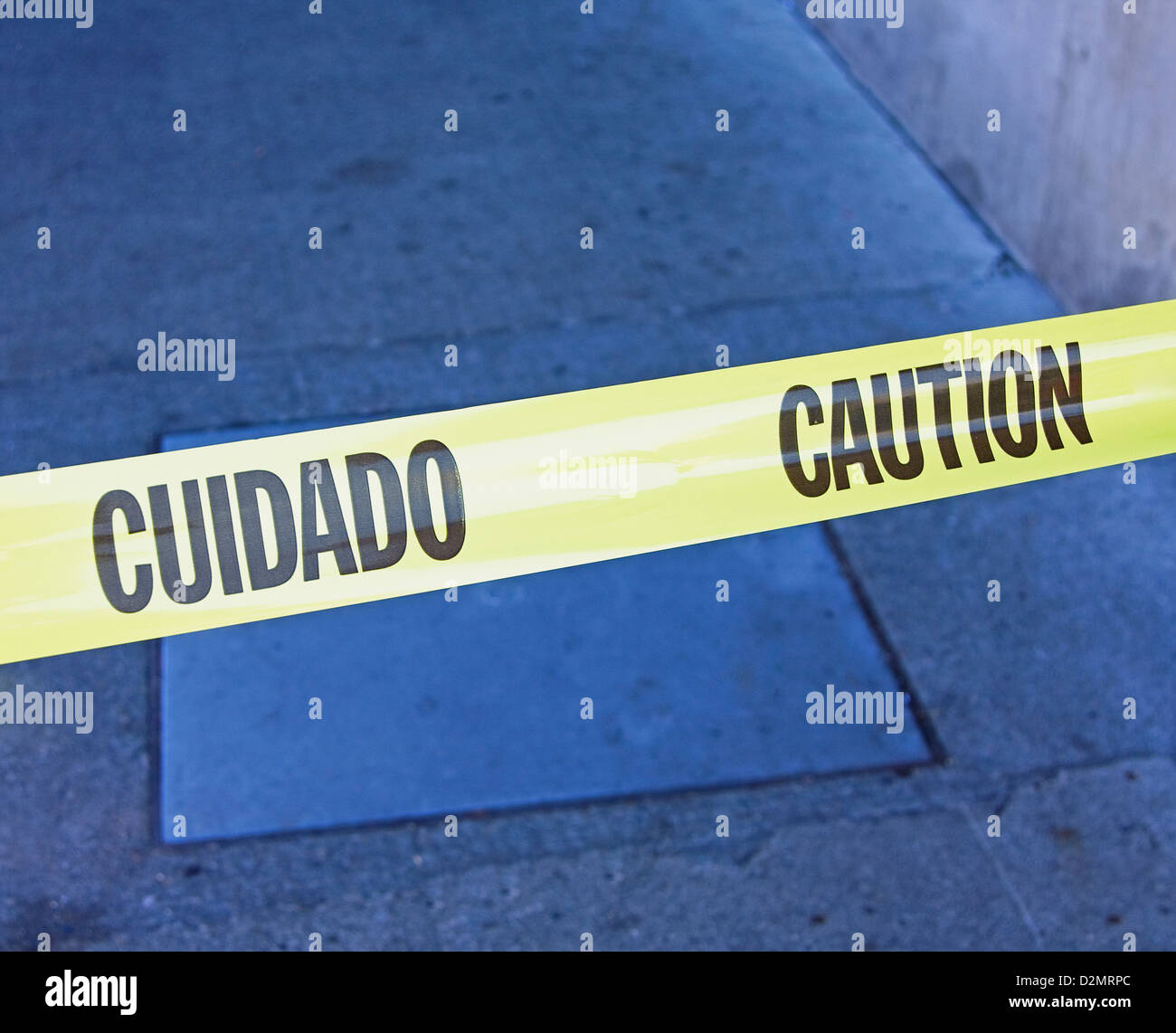 safety ribbon blocking entrance Stock Photo - Alamy
