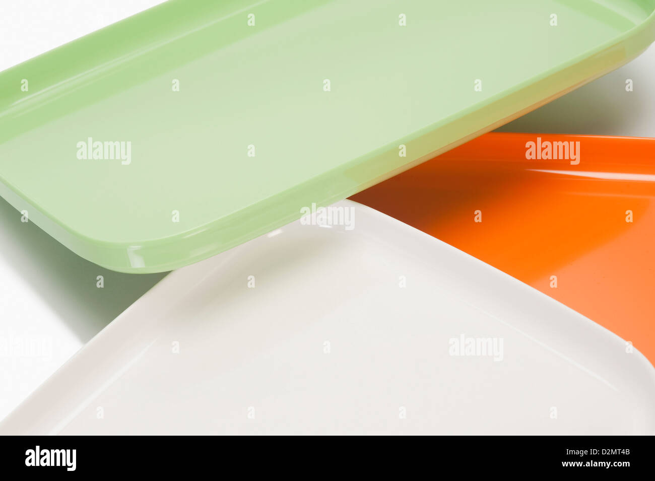 Close-up of colorful trays Stock Photo - Alamy