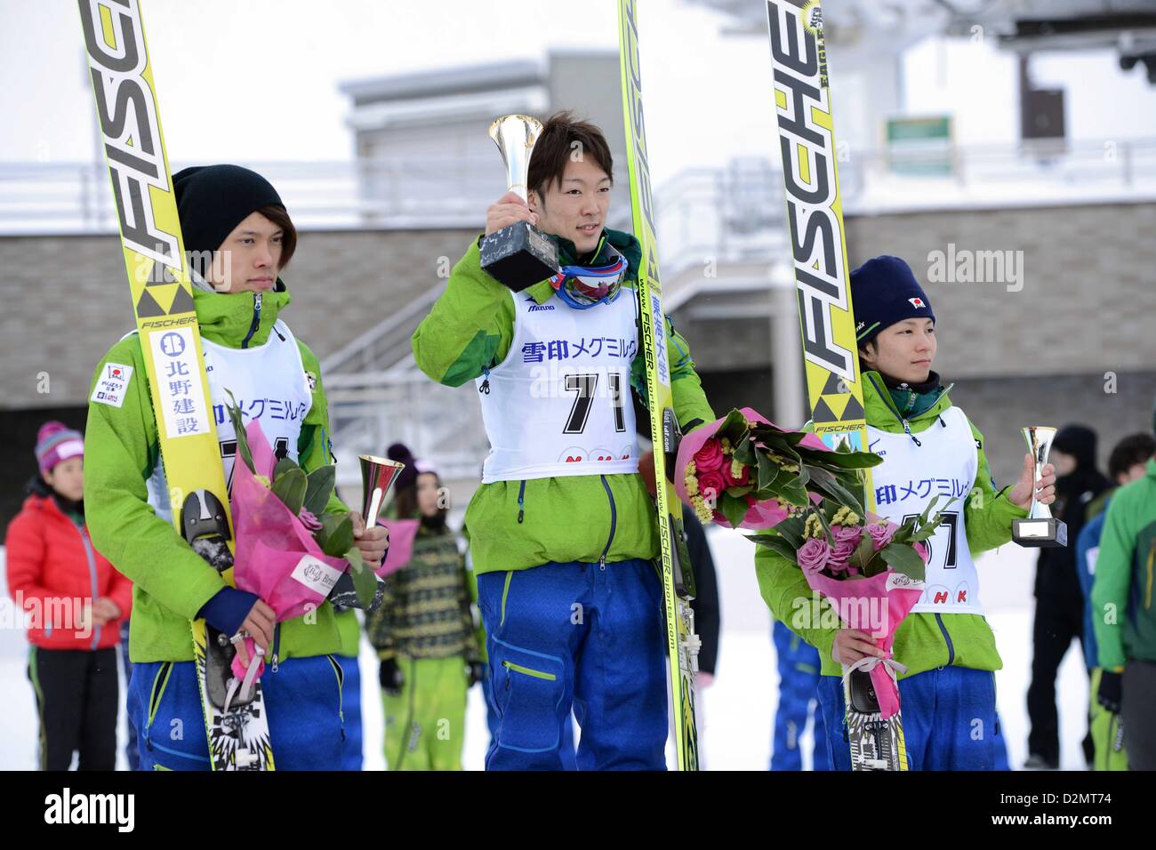 (L-R) Taku Takeuchi, Junshiro Kobayashi, Sho Suzuki (JPN), JANUARY 27 ...