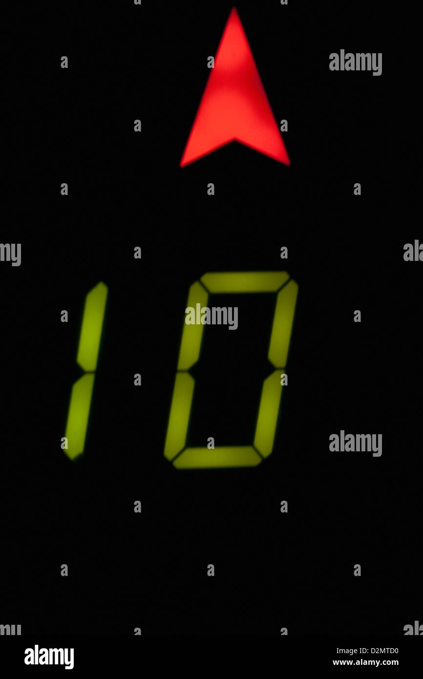 Close-up of an elevator floor indicator Stock Photo - Alamy