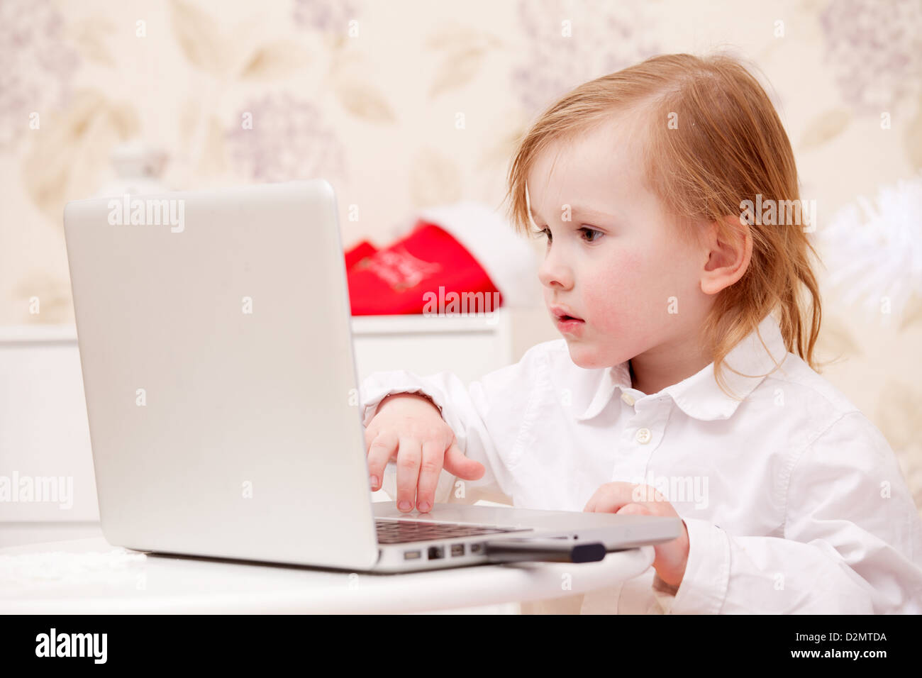 Child with laptop Stock Photo - Alamy