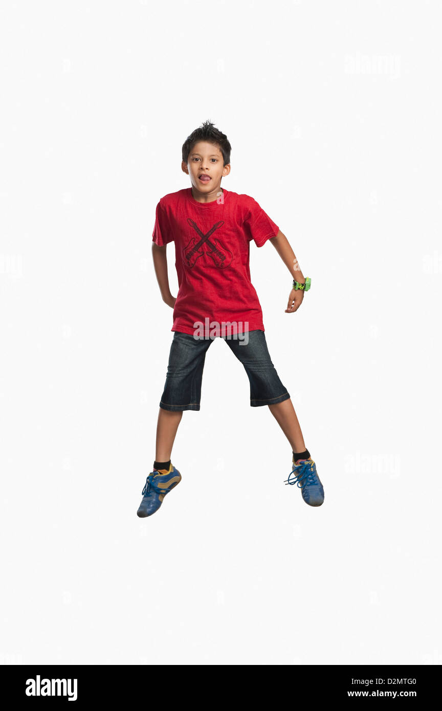 Portrait of a boy jumping Stock Photo - Alamy