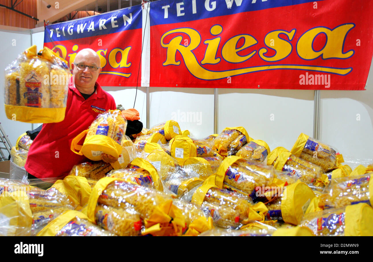 Peter Irion sells pasta from Riesa at the Festival des Ostens (Festival ...